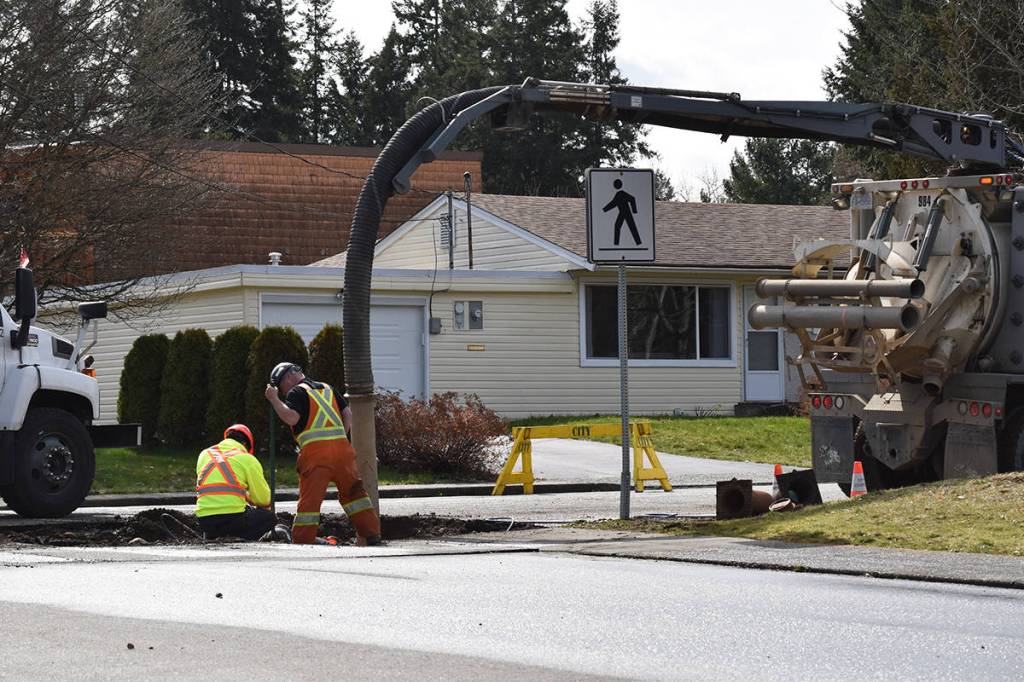Two water mains burst in Courtenay on Good Friday | Comox Valley Record